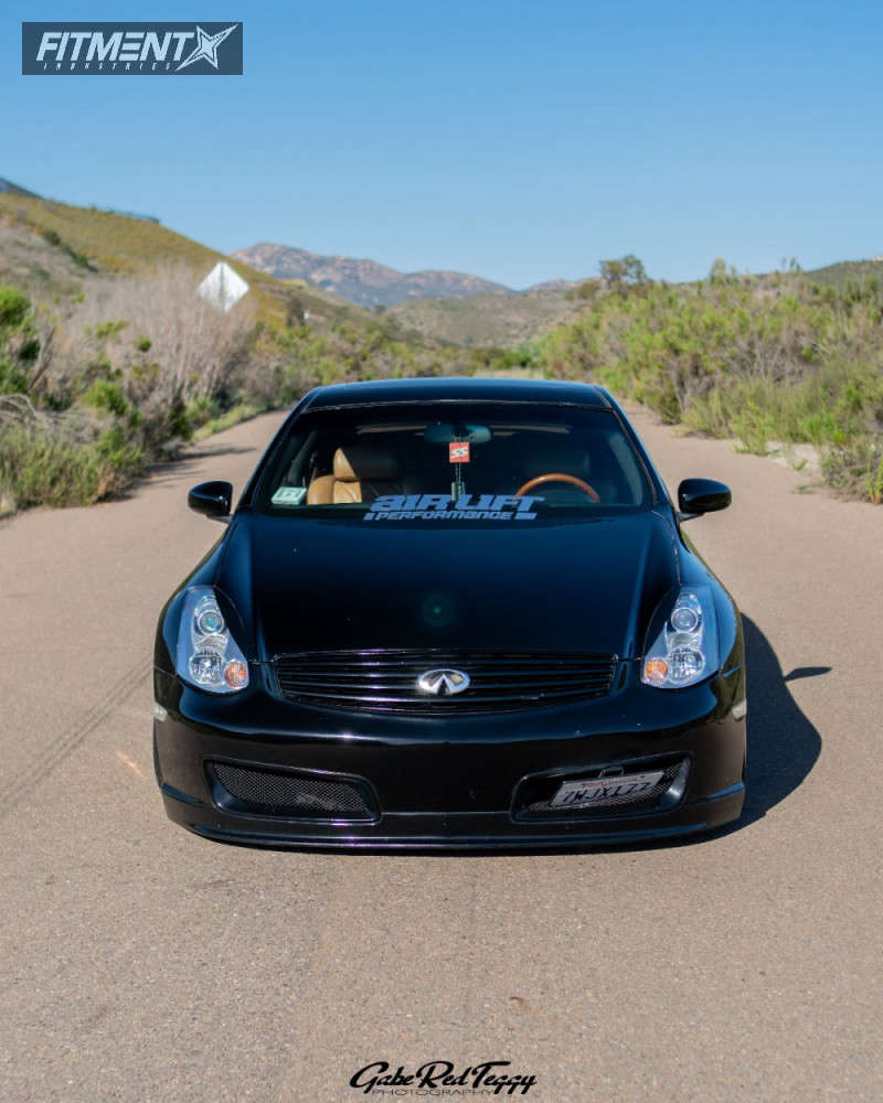 2003 INFINITI G35 with 19x9.5 Weds Lxz and Delinte 225x35 on Air ...