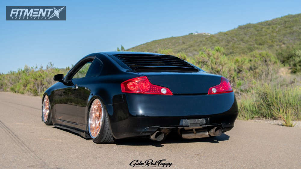 2003 INFINITI G35 with 19x9.5 Weds Lxz and Delinte 225x35 on Air ...
