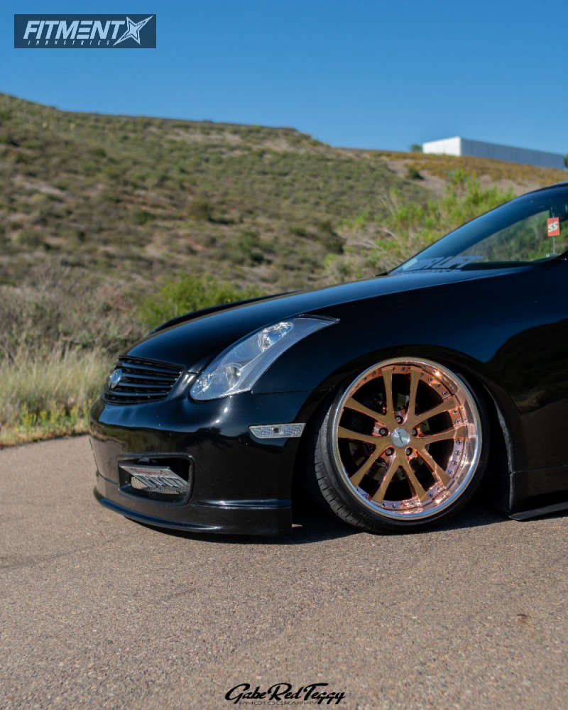 2003 INFINITI G35 with 19x9.5 Weds Lxz and Delinte 225x35 on Air ...