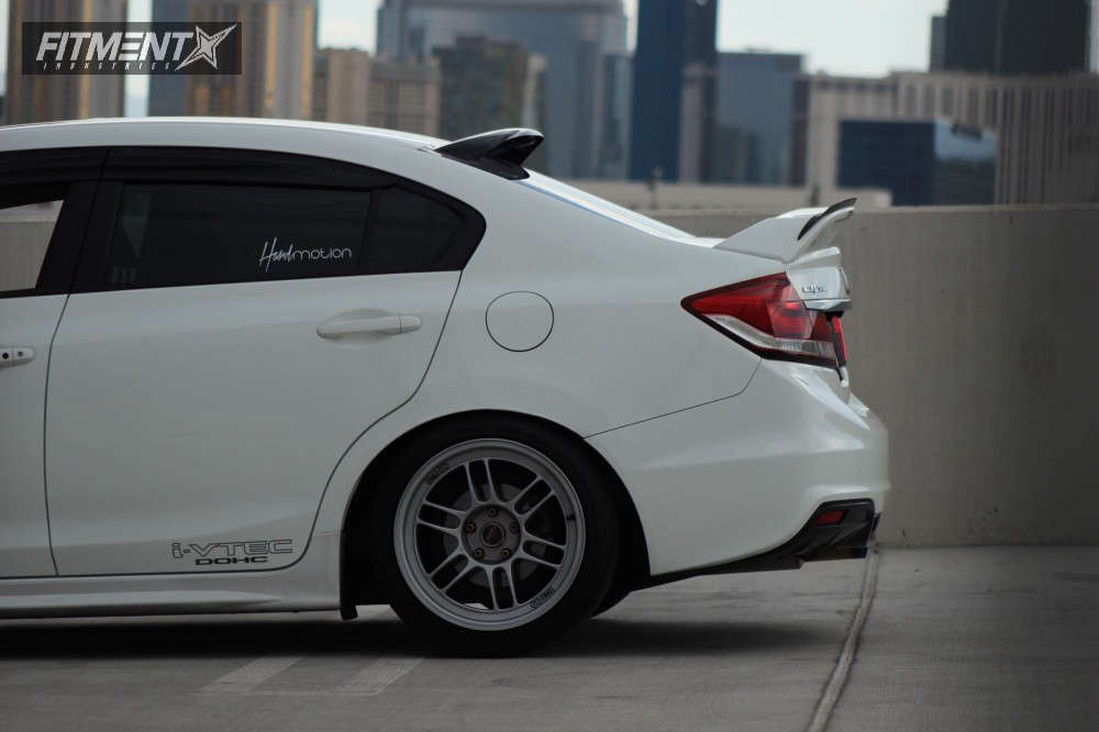 2014 Honda Civic with 17x9.5 Enkei RPF1 and Federal 235x40 on Coilovers ...