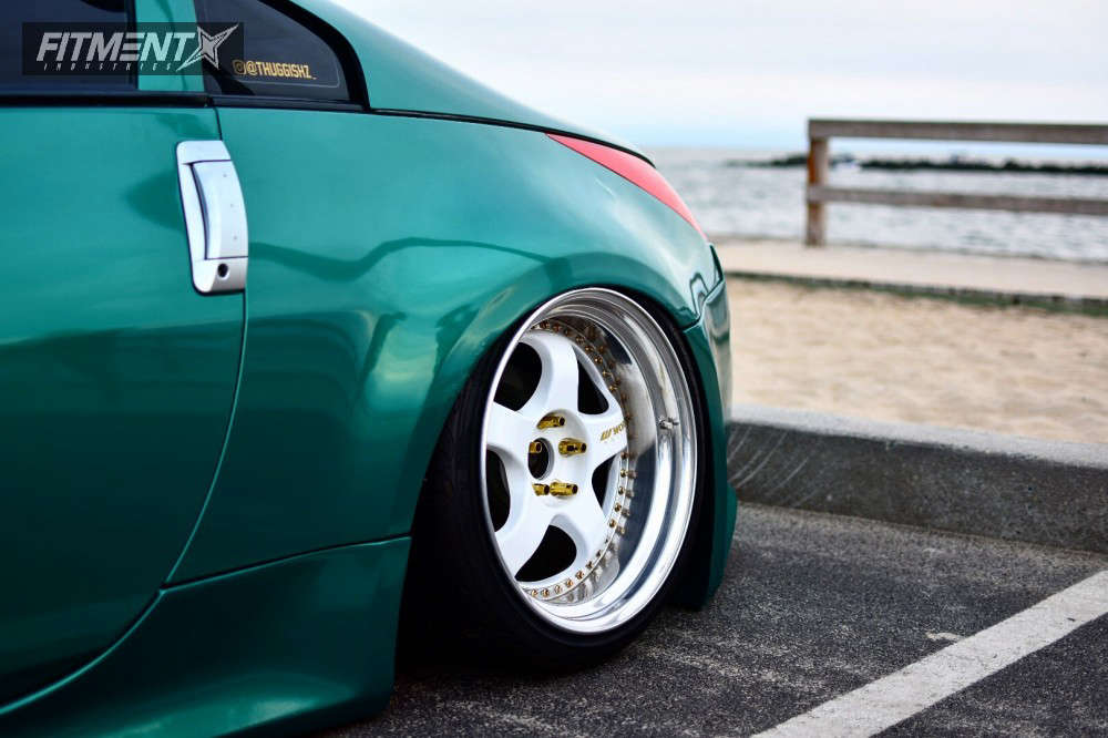 2008 Nissan 350Z with 19x9 Work Meister S1 3p and Pirelli 245x35 on Air ...