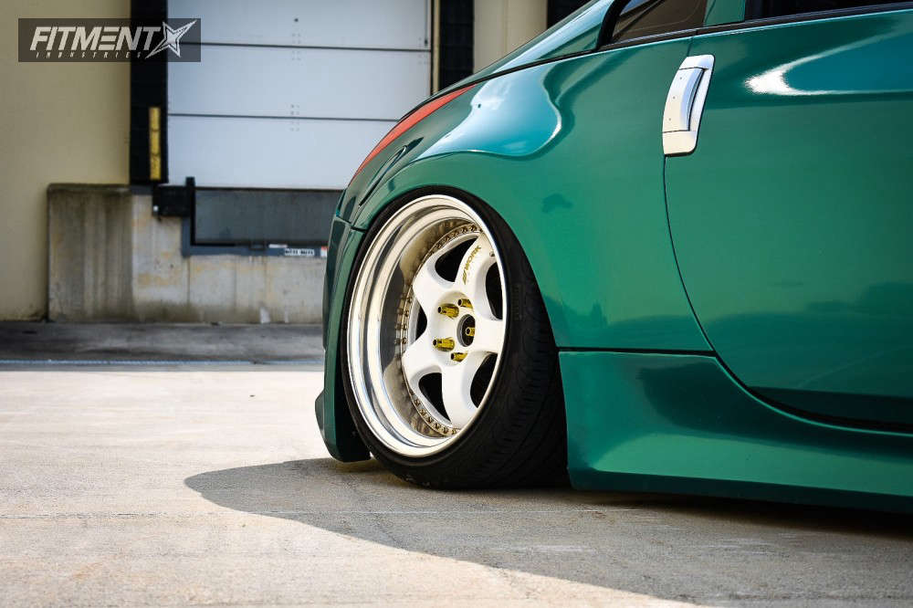 2008 Nissan 350Z with 19x9 Work Meister S1 3p and Pirelli 245x35 on Air ...