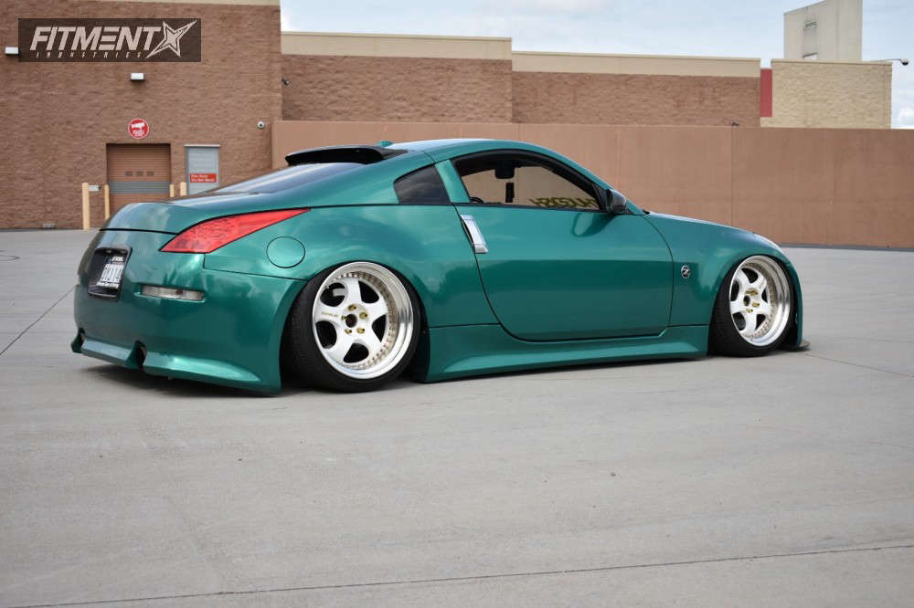 2008 Nissan 350Z with 19x9 Work Meister S1 3p and Pirelli 245x35 on Air ...