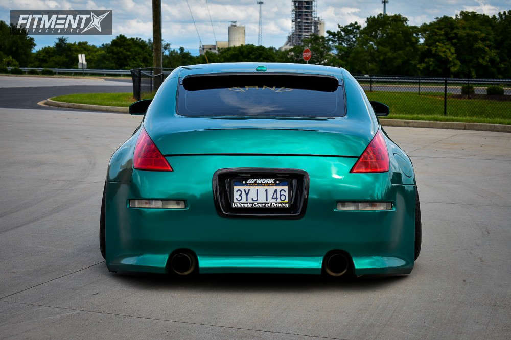 2008 Nissan 350Z with 19x9 Work Meister S1 3p and Pirelli 245x35 on Air ...