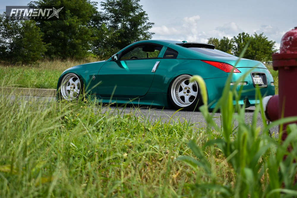 2008 Nissan 350Z with 19x9 Work Meister S1 3p and Pirelli 245x35 on Air ...