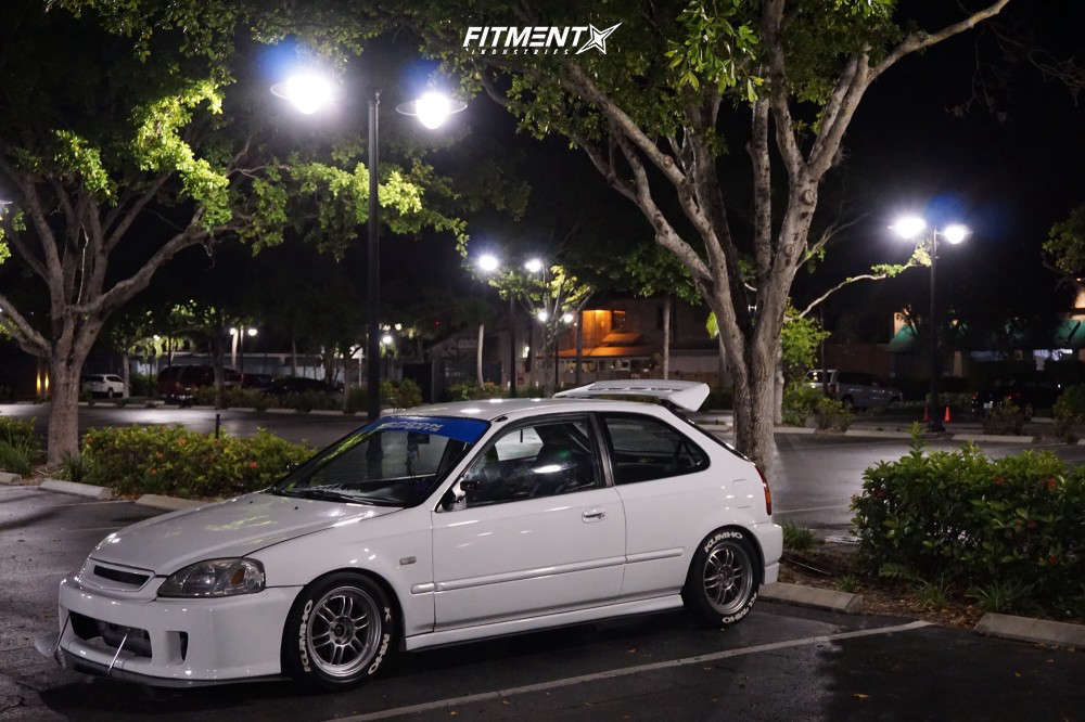 1998 Honda Civic CX with 15x8 Enkei RPF1 and Nitto 205x50 on Coilovers ...