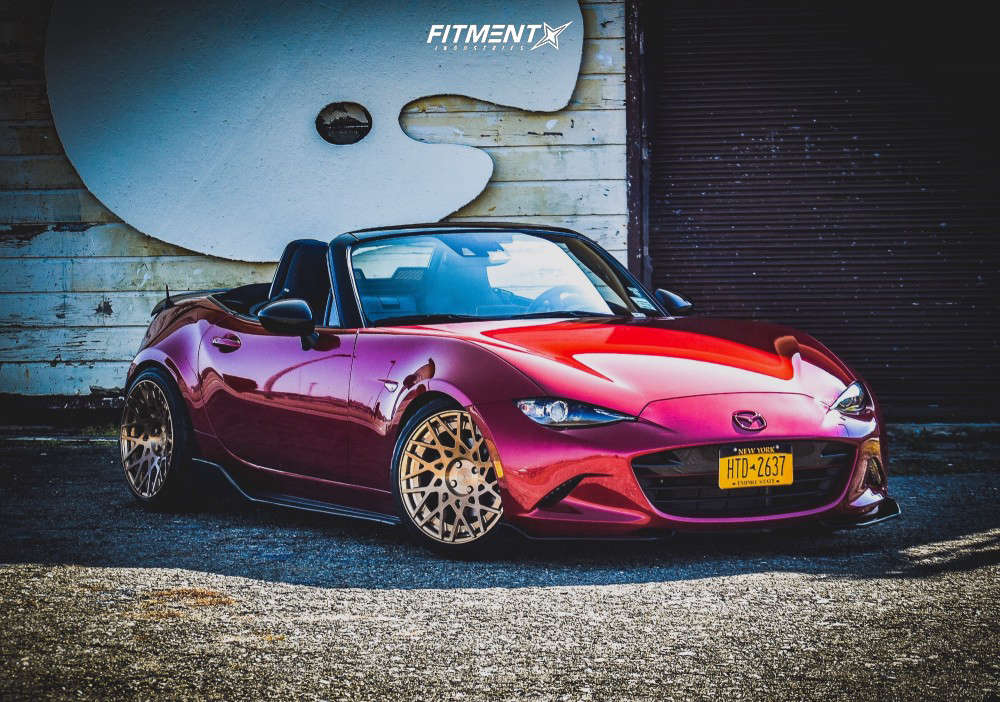 2016 Mazda MX-5 Miata GT with 17x9 Rotiform BLQ-T and Yokohama 215x40 ...