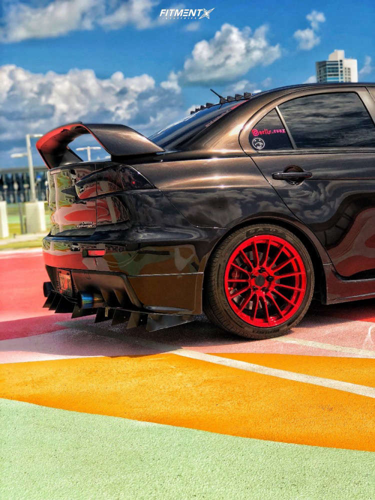 2012 Mitsubishi Lancer Evolution GSR with 18x9.5 Ambit Re02 and ...