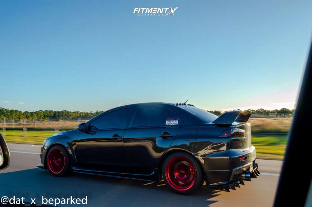 2012 Mitsubishi Lancer Evolution GSR with 18x9.5 Ambit Re02 and ...