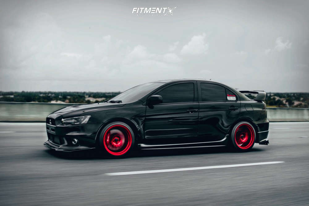 2012 Mitsubishi Lancer Evolution GSR with 18x9.5 Ambit Re02 and ...