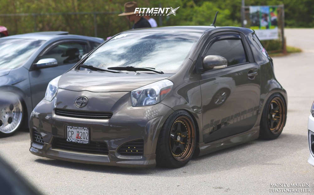 2013 Scion IQ Base with 16x8 Work Meister CR and Yokohama 175x55 on Air Suspension 516136 Fitment Industries