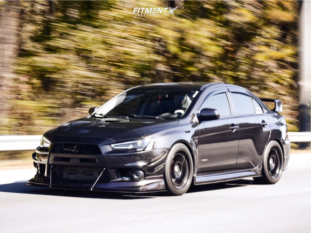 2010 Mitsubishi Lancer Evolution GSR with 18x9.5 Enkei Nt03 and ...