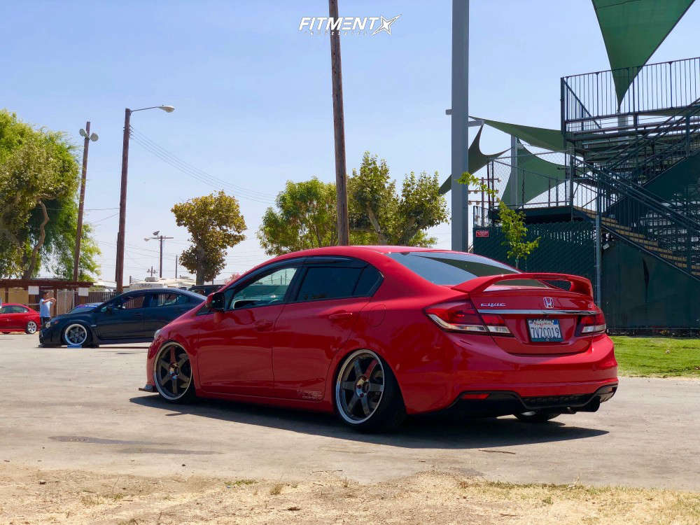 2013 Honda Civic Si with 18x9.5 Volk Te37sl and Pirelli 215x35 on ...