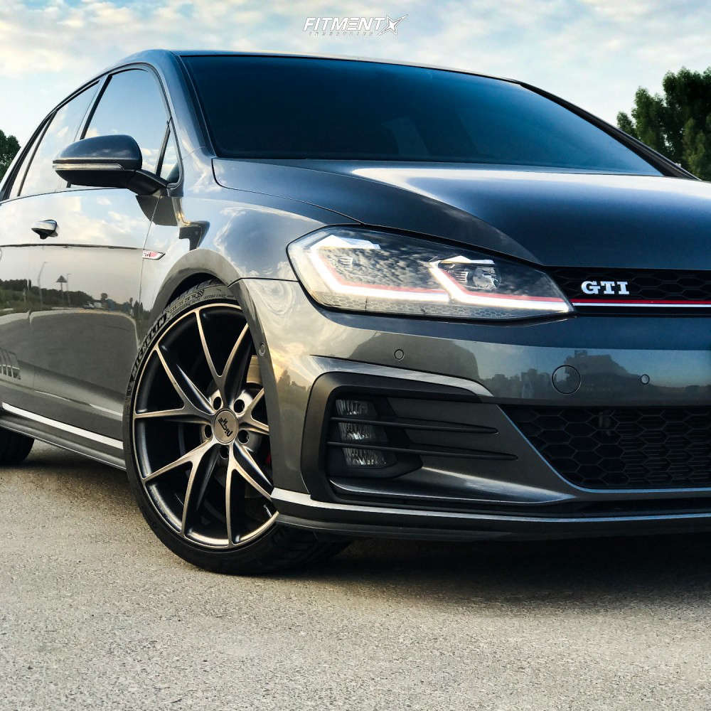 2018 Volkswagen GTI Autobahn with 19x8.5 Niche Misano and Michelin 235x35 on Lowering Springs ...