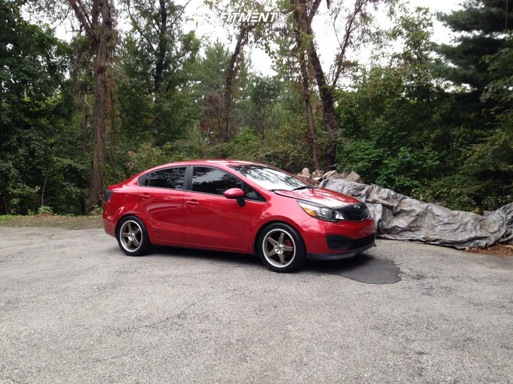 2013 Kia Rio LX with 17x7 Enkei Ev5 and Toyo Tires 225x45 on Lowering ...