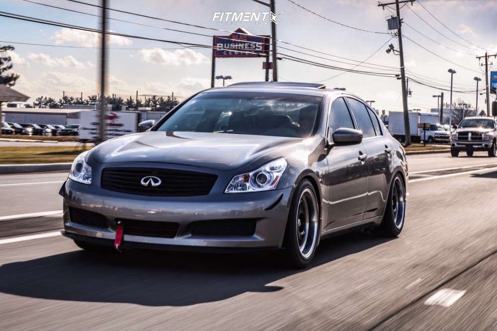 2009 INFINITI G37 X with 18x9 Konig Ssm and Riken 245x45 on Lowering ...