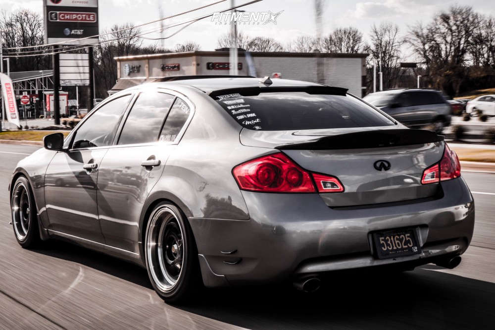 2009 INFINITI G37 X with 18x9 Konig Ssm and Riken 245x45 on Lowering ...