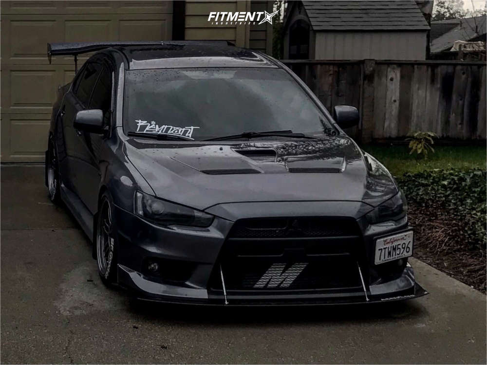 2010 Mitsubishi Lancer Evolution GSR with 18x9.5 Enkei RPF1 and ...