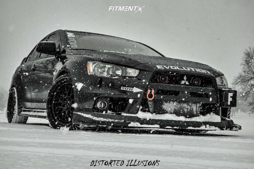 2012 Mitsubishi Lancer Evolution GSR with 18x9.5 Aodhan Ah02 and ...