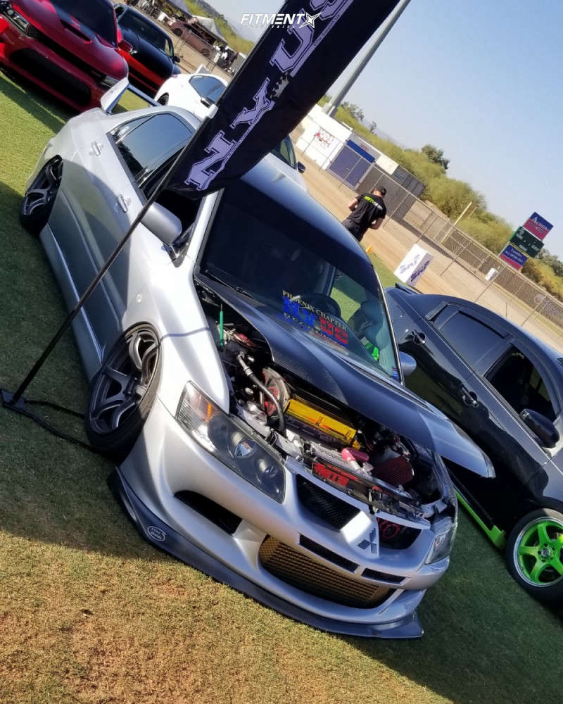 2003 Mitsubishi Lancer Evolution with 18x9.5 Gram Lights 57c6 and ...