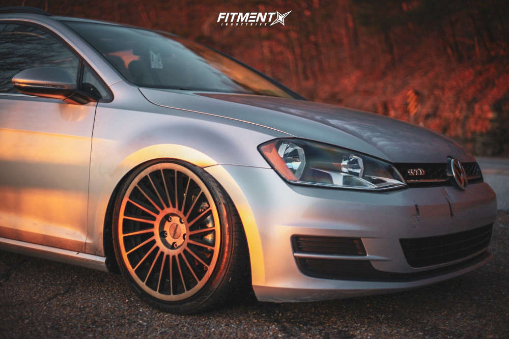 2015 Volkswagen Golf SportWagen TDI S with 19x8.5 Rotiform Ind-t and Toyo Tires 225x40 on Air ...