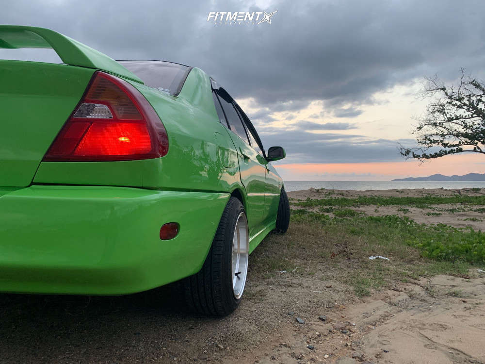 2000 Mitsubishi Mirage DE with 15x8.5 Ruff R362 and Delinte 195x50 on ...