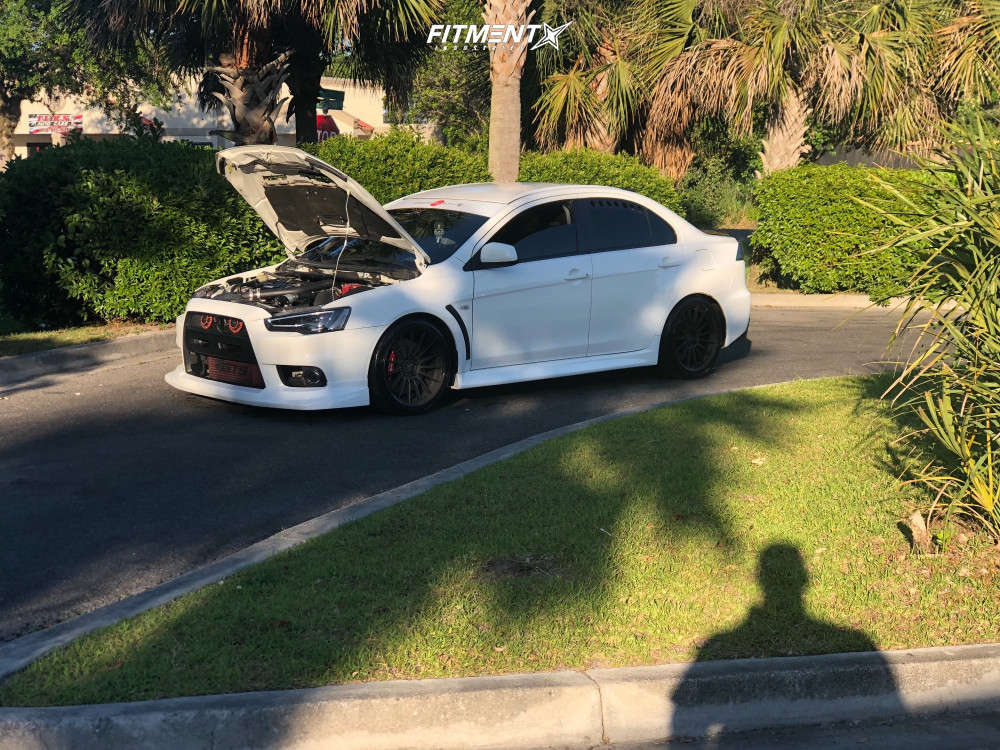 2014 Mitsubishi Lancer Evolution GSR with 18x9.5 Enkei Rs05-rr and ...