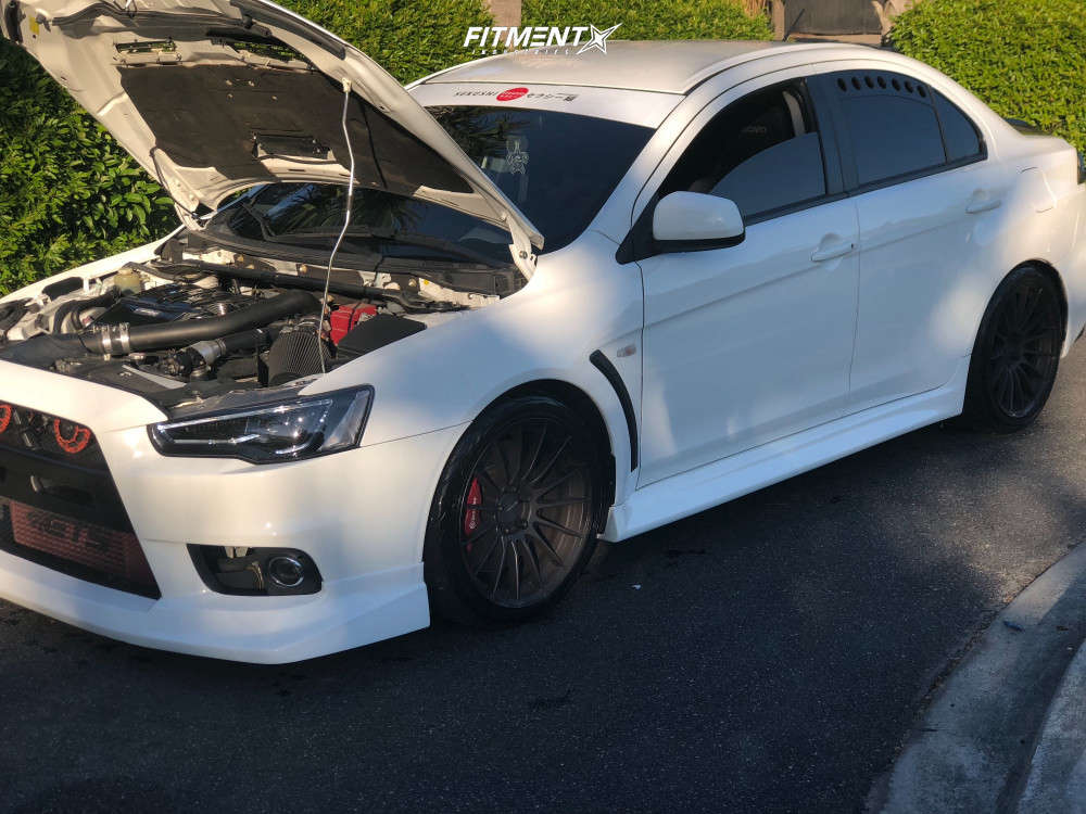 2014 Mitsubishi Lancer Evolution GSR with 18x9.5 Enkei Rs05-rr and ...