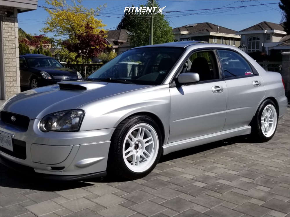 2004 Subaru Impreza WRX with 17x9 Enkei RPF1 and Bridgestone 235x45 on Coilovers | 690903 ...