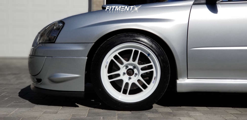 2004 Subaru Impreza WRX with 17x9 Enkei RPF1 and Bridgestone 235x45 on Coilovers | 690903 ...