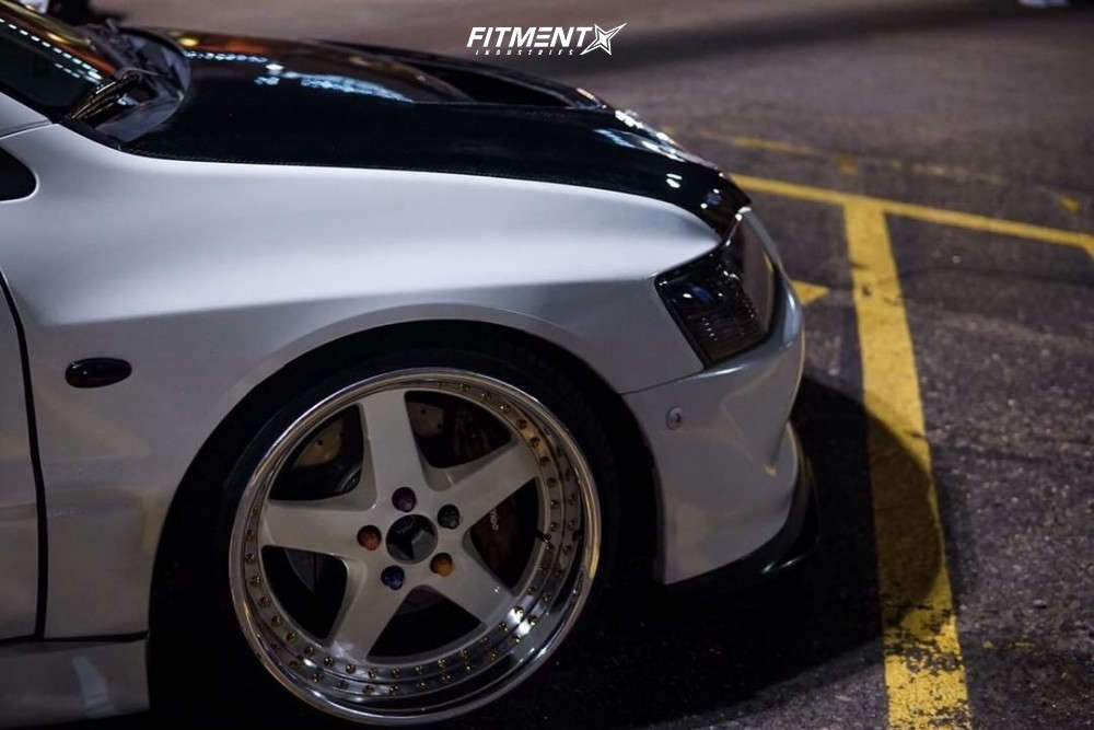 2003 Mitsubishi Lancer Evolution with 18x10.5 Work Equip E05 and ...