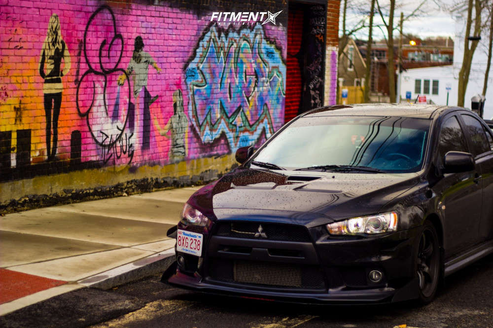2014 Mitsubishi Lancer Evolution GSR with 18x9.5 Rays Engineering 57cr ...