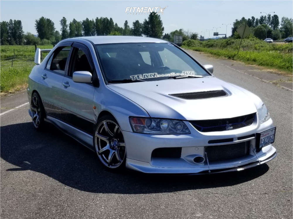 2005 Mitsubishi Lancer Evolution with 18x9.5 Work Emotion T7r and ...