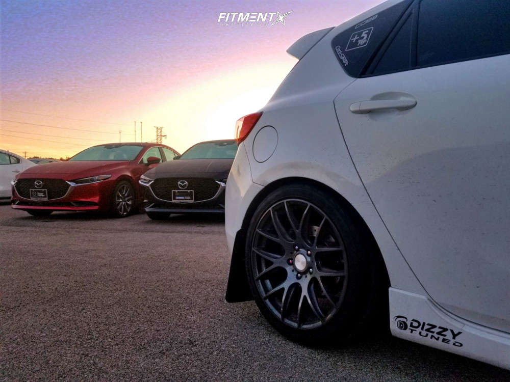 2013 Mazda MazdaSpeed3 Base with 18x8.5 ESR Sr12 and Firestone 255x35 on Lowering Springs ...