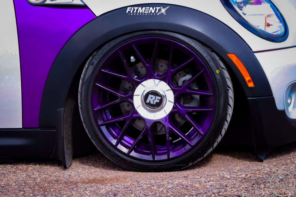 2009 Mini Cooper S with 17x8 Rotiform Rse and Yokohama 195x40 on Air ...