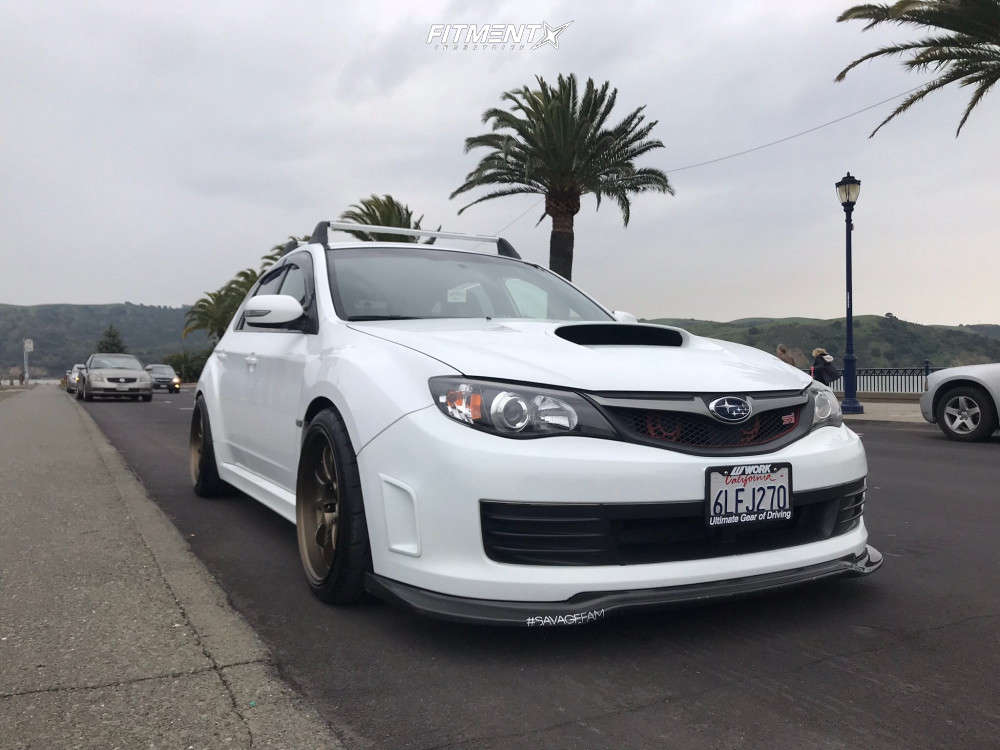 2008 Subaru WRX STI Base with 18x9.5 Work D9r and Firestone 255x35 on ...