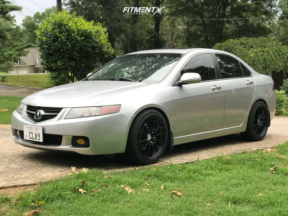 2005 Acura TSX Base with 18x8.5 Enkei NT03M and Milestar 235x40 on Coilovers | 729297 | Fitment ...