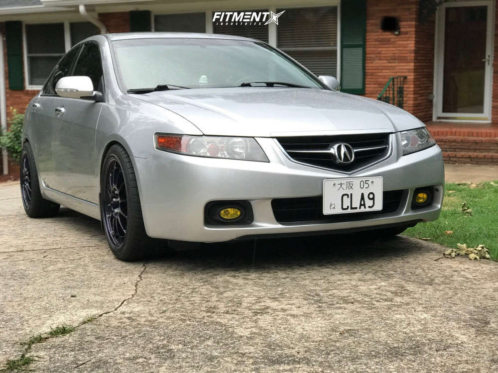2005 Acura TSX Base with 18x8.5 Enkei NT03M and Milestar 235x40 on Coilovers | 729297 | Fitment ...