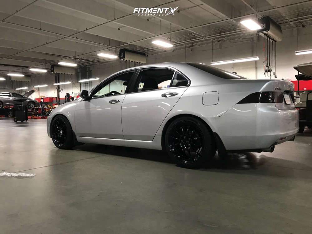2005 Acura TSX Base with 18x8.5 Enkei NT03M and Milestar 235x40 on Coilovers | 729297 | Fitment ...
