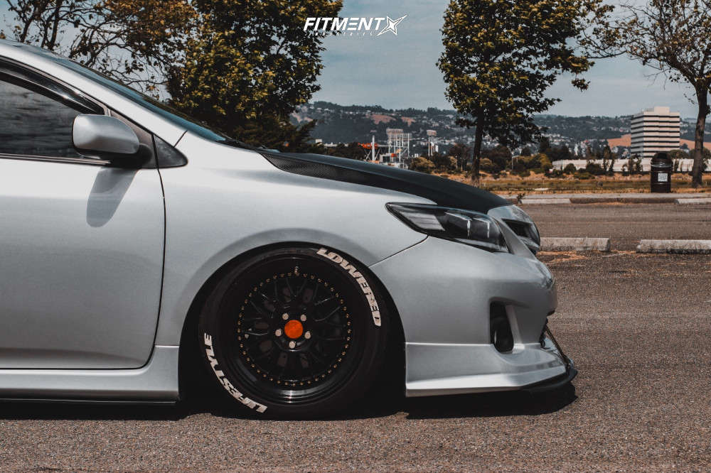 2013 Toyota Corolla S with 17x8.5 ESR Sr01 and General 215x45 on Air ...