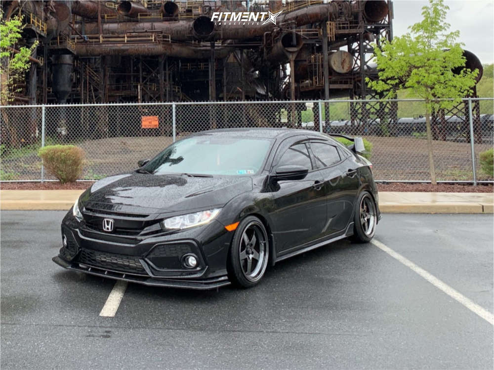2019 Honda Civic Sport with 18x9 Cosmis Racing Xt-005r and Nankang 215x40 on Lowering Springs ...