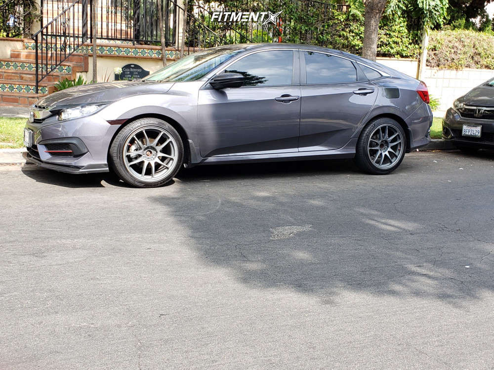2017 Honda Civic EX with 18x9 Drag Dr31 and Leao 225x45 on Stock ...