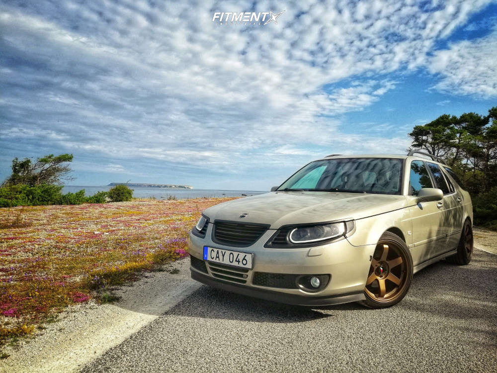2007 Saab 9-5 2.3t with 18x9.5 Japan Racing Jr3 and Hankook 235x40 on Lowering Springs | 761802 ...