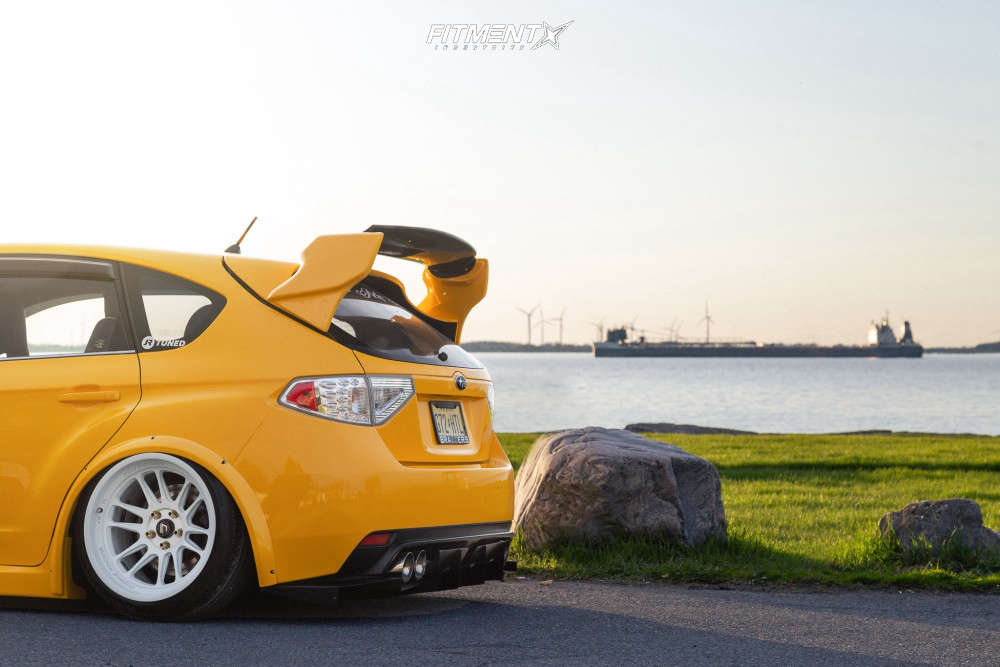 2011 Subaru WRX STI Base with 18x11 Cosmis Racing XT-206R and Nankang 255x35 on Air Suspension ...