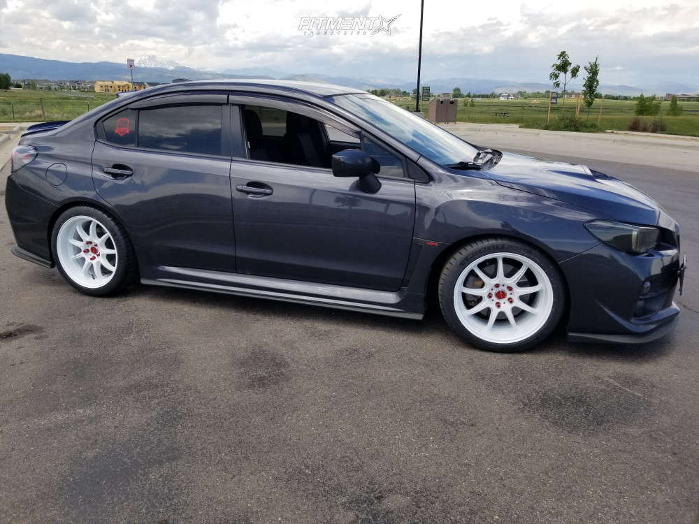 2015 Subaru WRX Base with 18x9.5 Work Emotion D9r and Michelin 265x35 on Lowering Springs ...