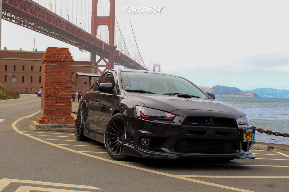 2013 Mitsubishi Lancer Evolution GSR with 18x9.5 Enkei Rs05-rr and ...