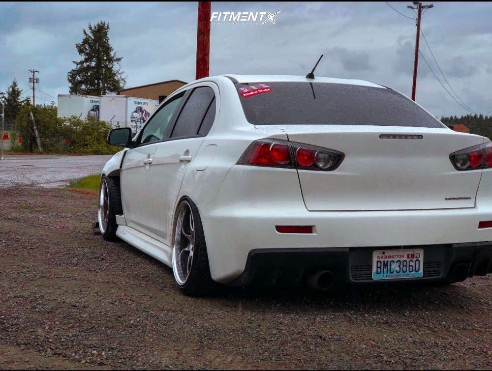 2011 Mitsubishi Lancer Evolution GSR with 18x11 Work Emotion Cr 2p and ...