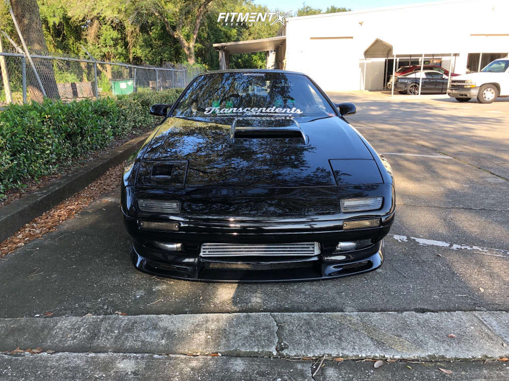 1991 Mazda RX-7 Convertible with 18x9 Cosmis Racing Xt-005r and Nankang 225x35 on Air Suspension ...