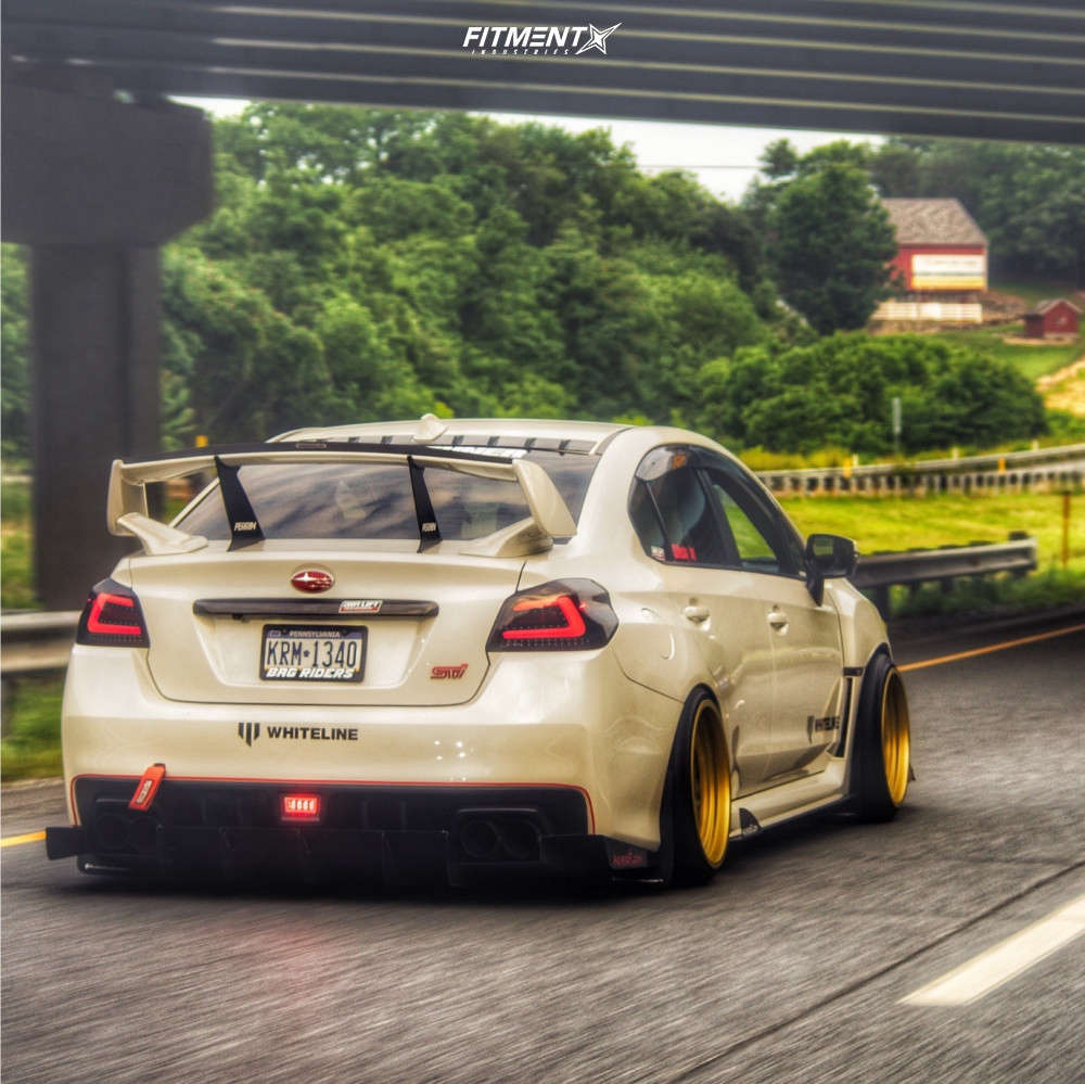 2016 Subaru WRX STI Base with 18x9.5 Cosmis Racing XT-206R and Kumho 215x35 on Air Suspension ...