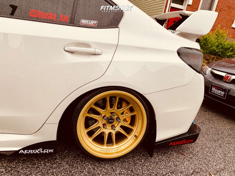 2016 Subaru WRX STI Base with 18x9.5 Cosmis Racing XT-206R and Kumho 215x35 on Air Suspension ...